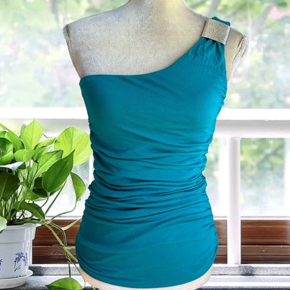 Degrees | Tops | Vintage Ruched One Shoulder Tank Top | Poshmark